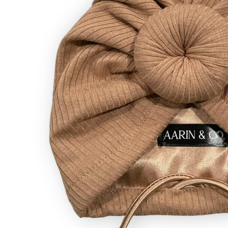 Adjustable Camel Ribbed Turban – Aarin & Co.