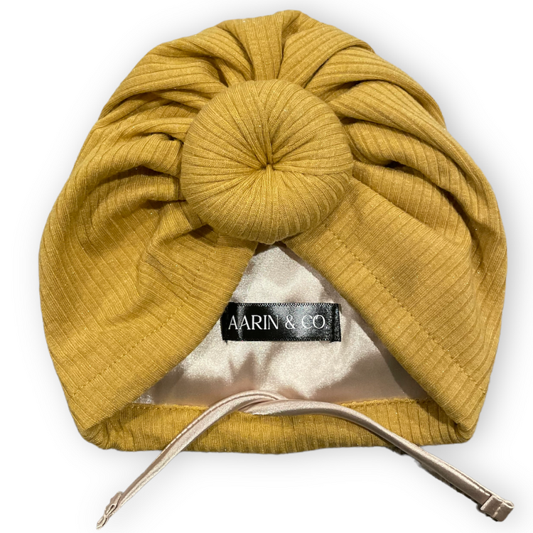 Adjustable Mustard Ribbed Turban – Aarin & Co.